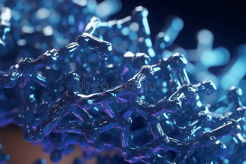 3D Molecule Illustration with Crystal Lattice. Generative AI Stock ...