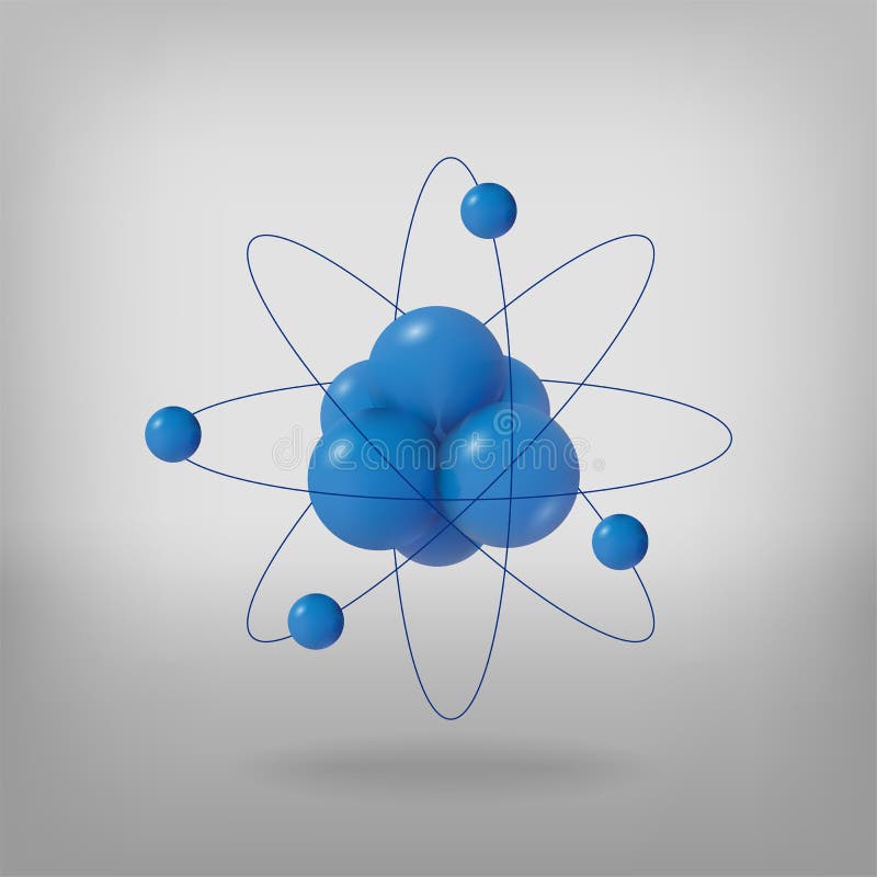 Abstract Molecules. Atoms. 3d Vector Illustration Protons Neutrons and ...