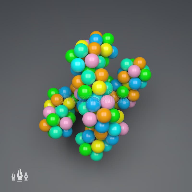 3D Molecule. Molecular Structure. Vector Illustration for Science Stock ...