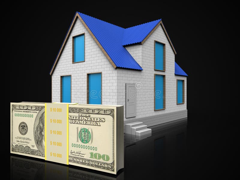3d money over black stock photo. Image of exterior, apartment - 101944020