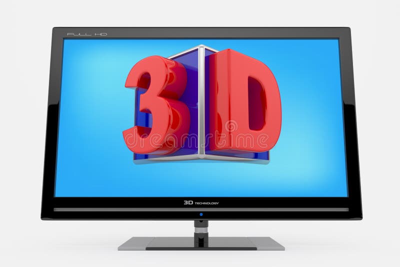 3d monitor, TV concept stock illustration. Illustration of abstract ...