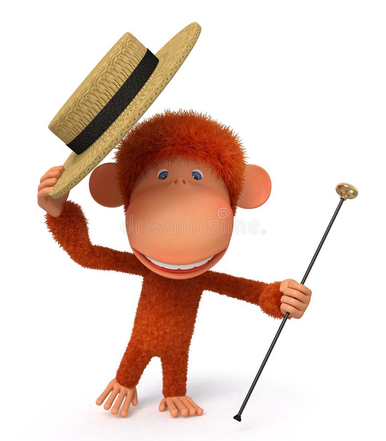 3d monkey dances a step stock illustration. Illustration of step - 55033990