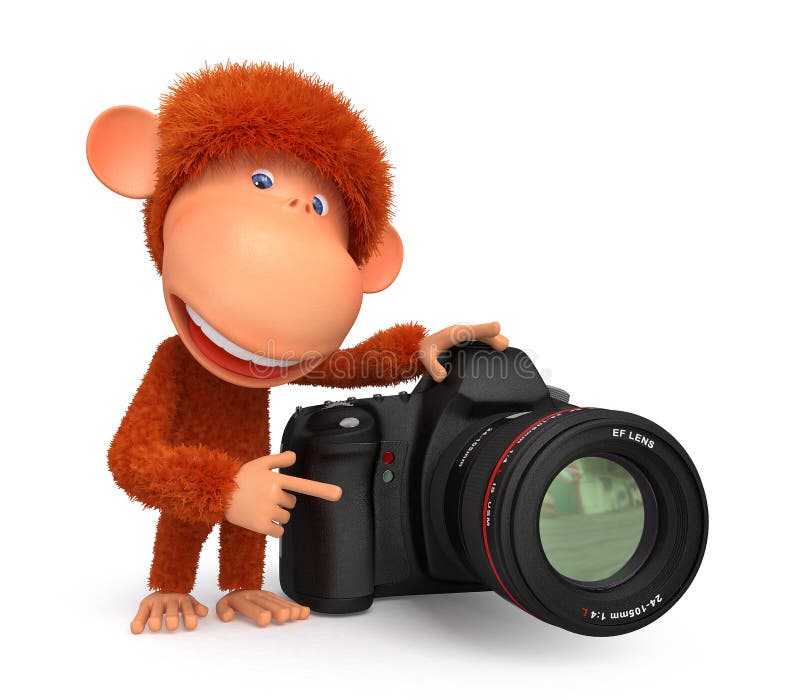 3d monkey photographer stock illustration. Illustration of photographer ...