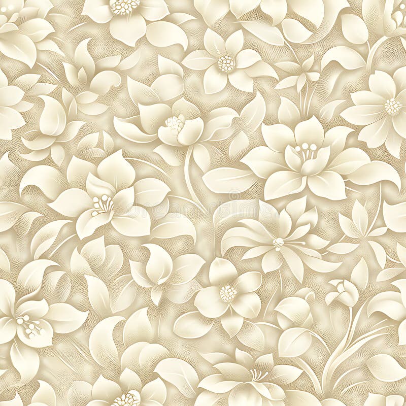 3D Monochromatic Ivory Seamless Tile Stock Illustration - Illustration ...