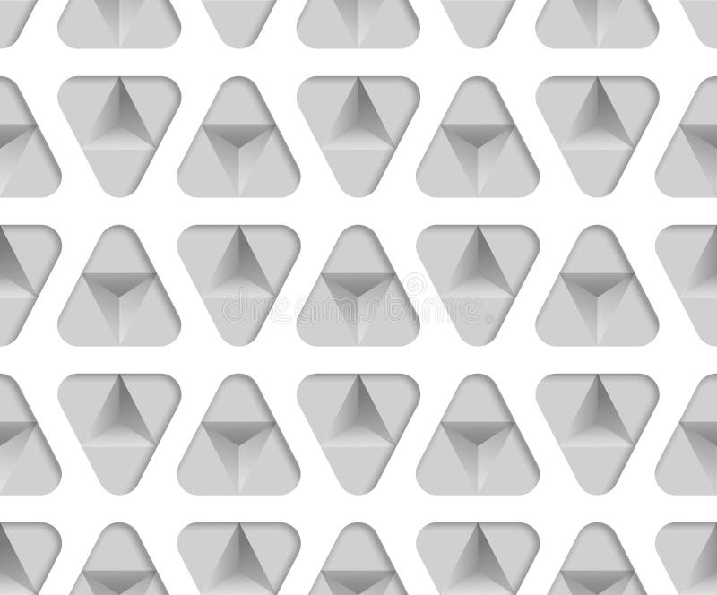 3d Monochrome Paper Triangles Seamless Pattern. Abstract Vector ...
