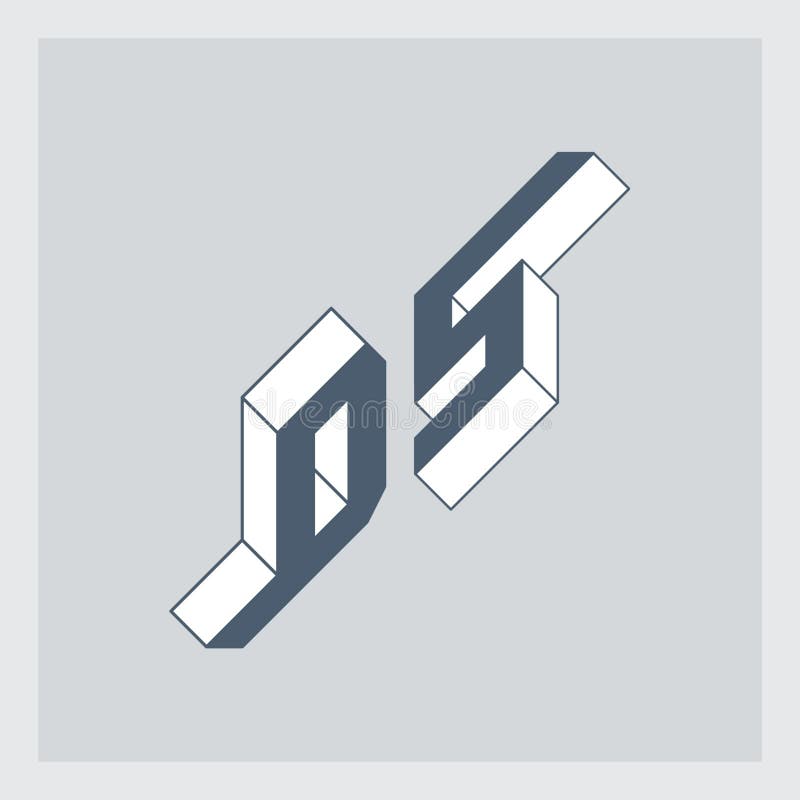 D5 - Monogram or Logotype. Isometric 3d Font for Design. Original ...