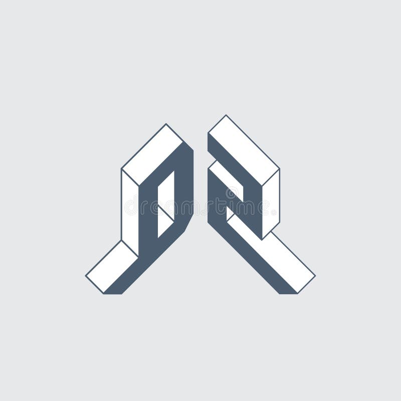 D2 - Monogram or Logotype. Isometric 3d Font for Design. Volume ... D2 - Monogram or Logotype. Isometric 3d Font for Design. Volume ...