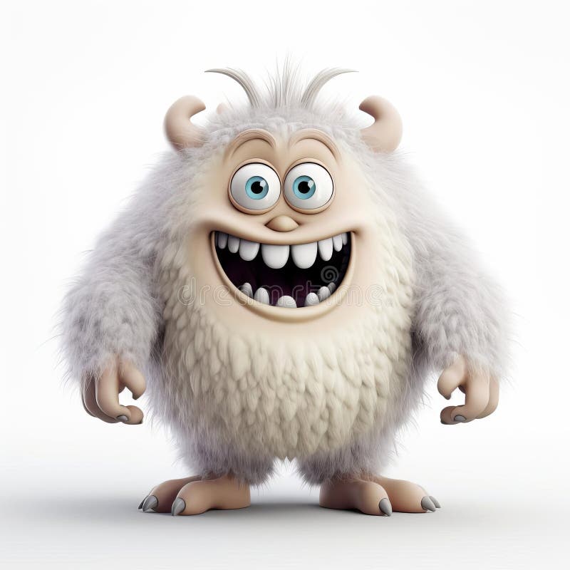 Whimsical Cartoon Monster with Exaggerated Features on White Background ...