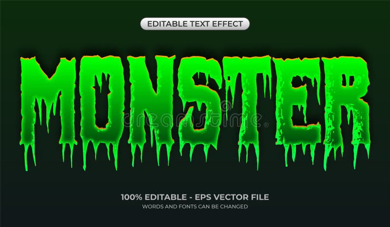 3D Monster Text Effect. Editable Horror Text Effect in Dripping Green ...
