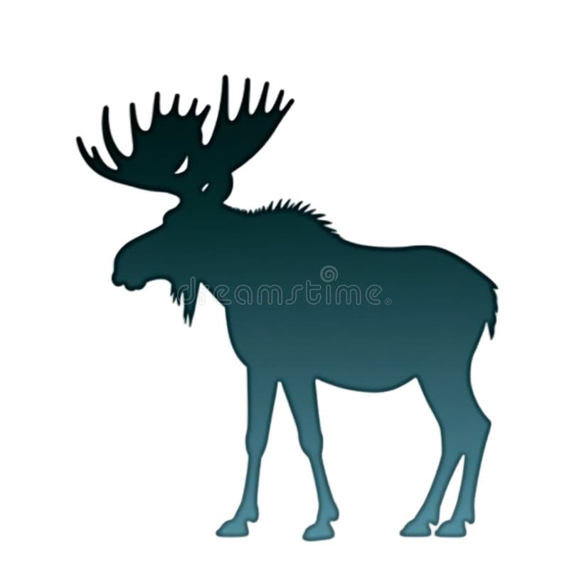 3D Moose Silhouette Vector Design. Stock Illustration - Illustration of ...