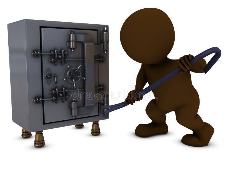 3D Morph Man Breaking into a Safe Stock Illustration - Illustration of ...