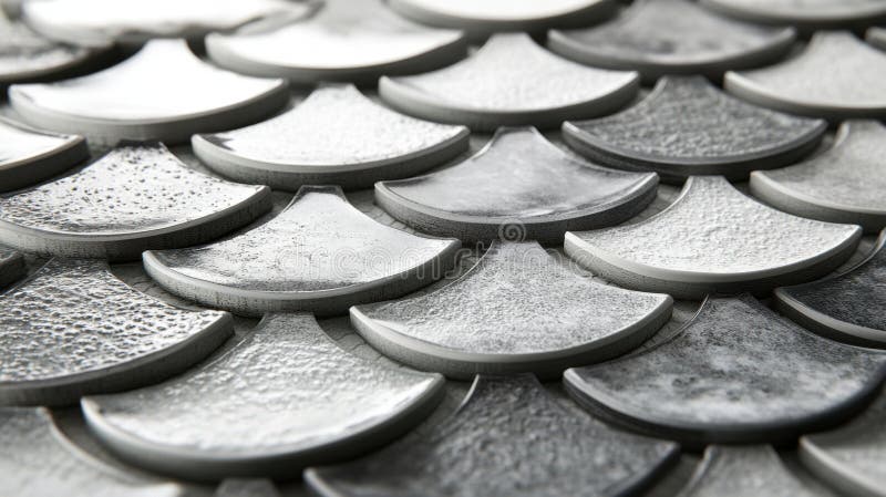 3D Mosaic Tiles in Fish Scale and Brick Pattern Stock Illustration ...