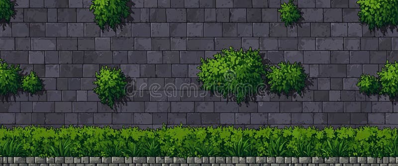 2d Moss Wall Tiling Pixel Art Backgrounds Wallpaper Gray Brickwall ...