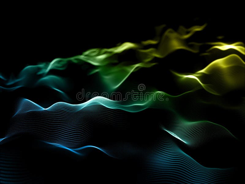 3D Motion Background with Flowing Particle Design Stock Illustration ...
