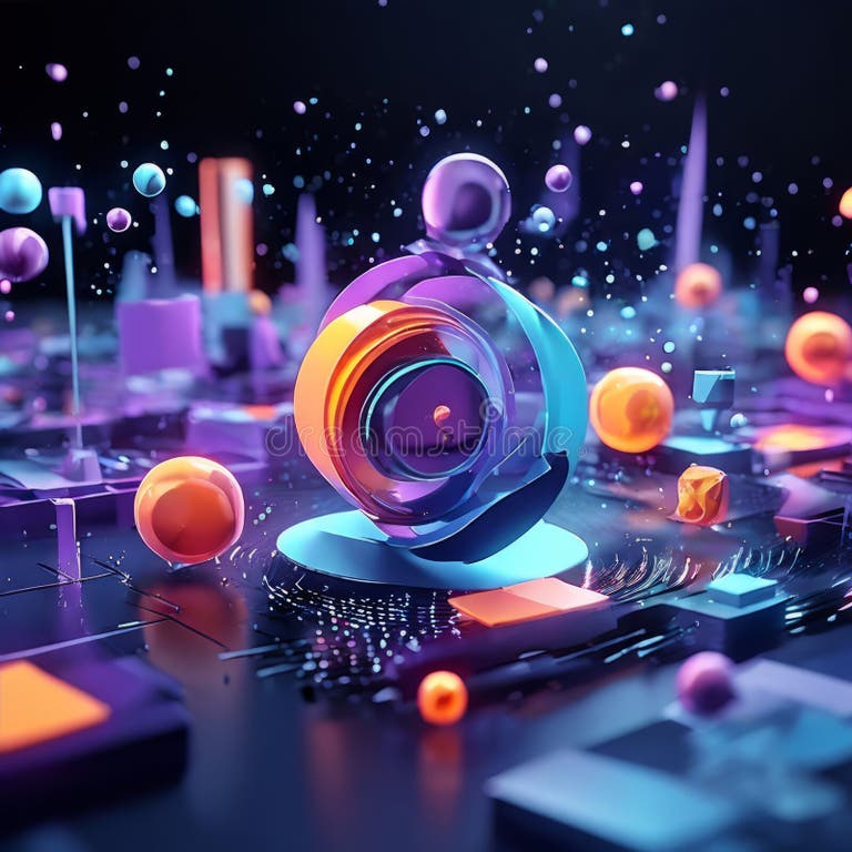 D Motion Graphics Designing Dynamic and Visually Appealing Anm Stock Illustration - Illustration ...