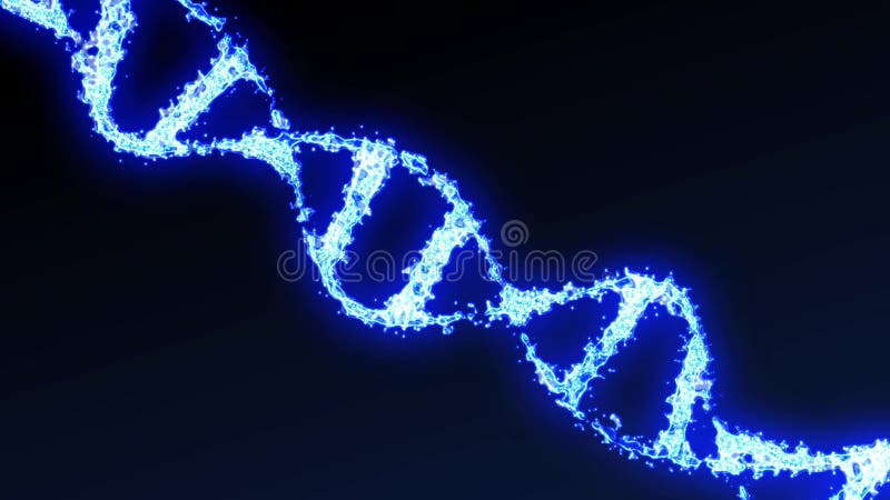3D Motion Graphics of a Spinning Binary DNA Molecule on a Blue ...