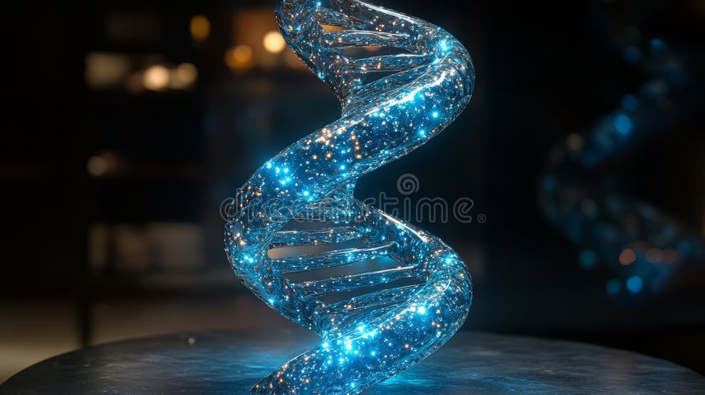 3D Motion Graphics of a Spinning Blue DNA Molecule Stock Photo - Image of genetic, biology ...