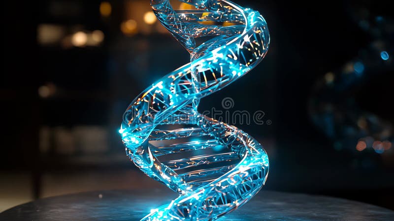 3D Motion Graphics of a Spinning Blue DNA Molecule Stock Video - Video ...