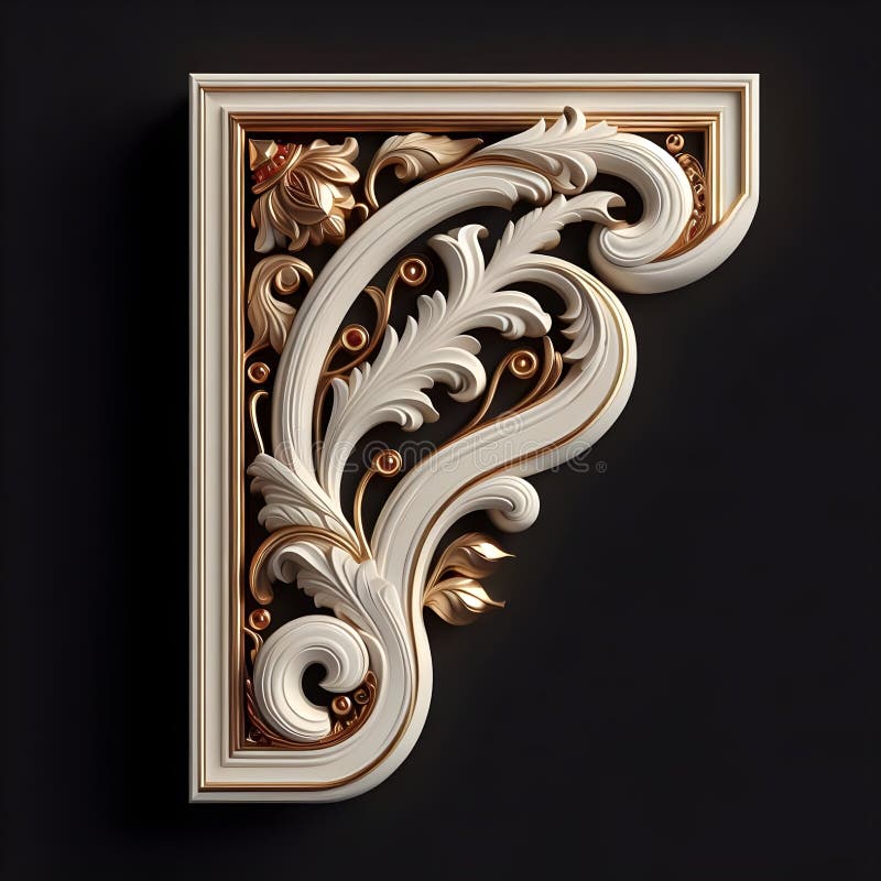 3d Moulding Frame Corner Decoration Ai Generator Stock Illustration ...