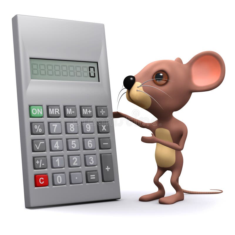 3d Mouse with calculator stock illustration. Illustration of small ...