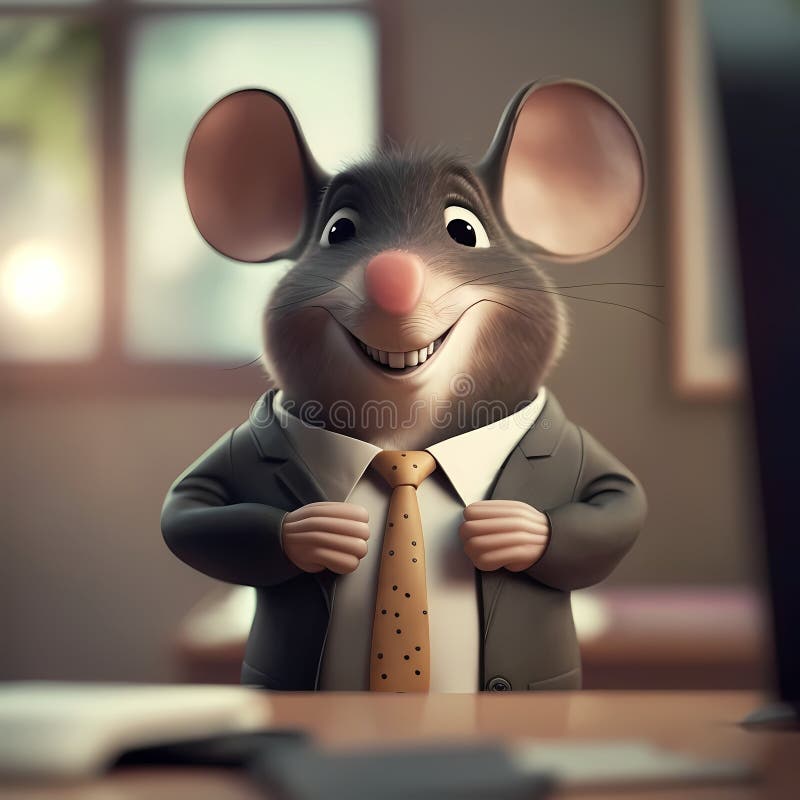 3d Mouse with a Mouse Mouse and Cheese Mouse Stock Illustration ...