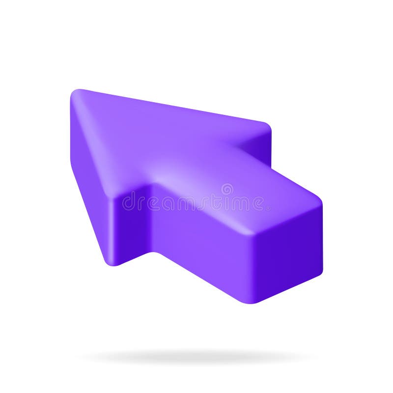 3D Mouse Cursor Isolated on White Stock Vector - Illustration of ...