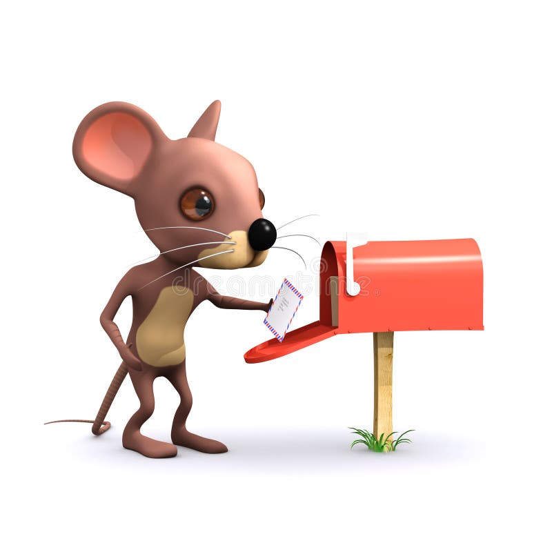 3d inbox and mouse pointer stock illustration. Illustration of ...