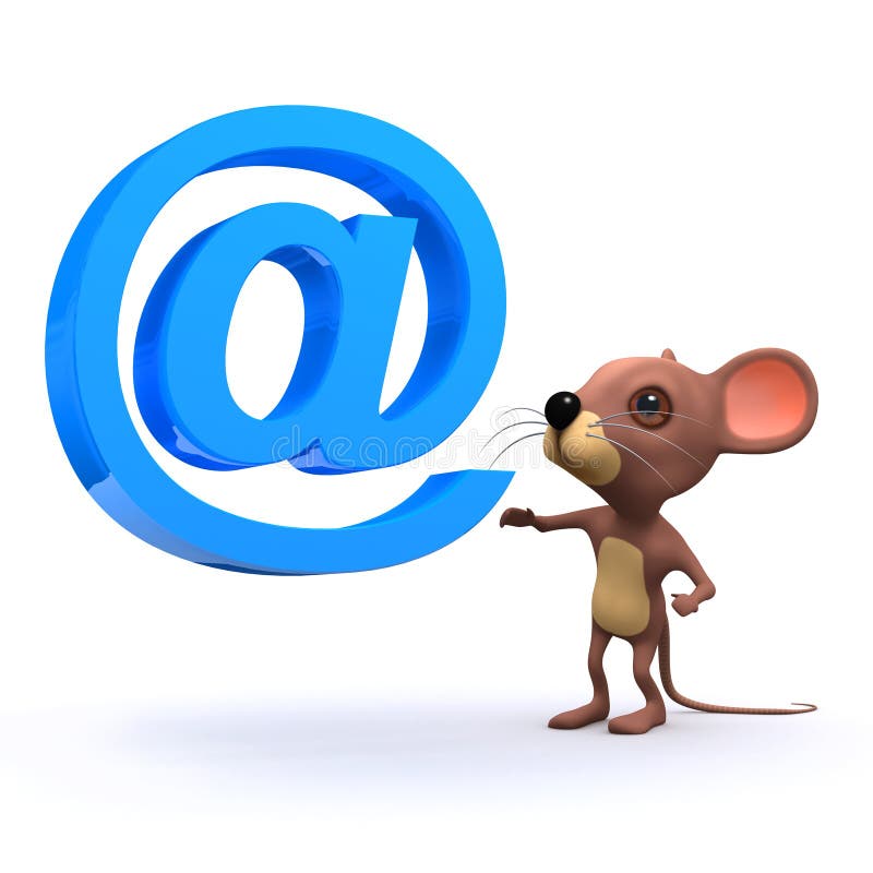 3d Mouse Has an Email Address Stock Illustration - Illustration of ...