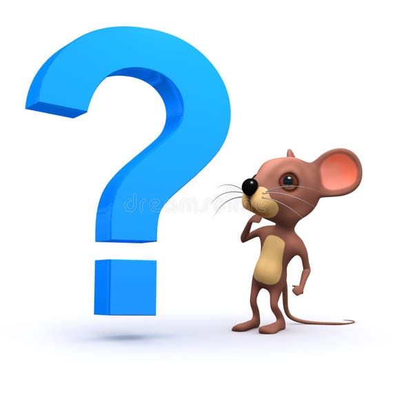 3d Mouse with a question stock illustration. Illustration of cartoon ...