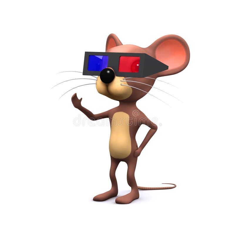 3d Mouse Wearing 3d Glasses Stock Illustration - Illustration of small ...