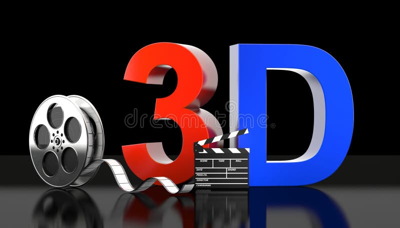 3d movie concept stock illustration. Illustration of filmstrip - 85105515