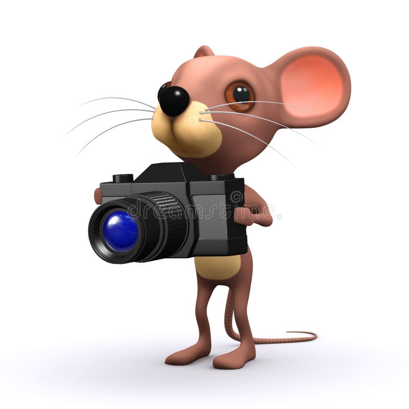 3d Muis heeft een camera stock illustratie. Illustration of humeur ...