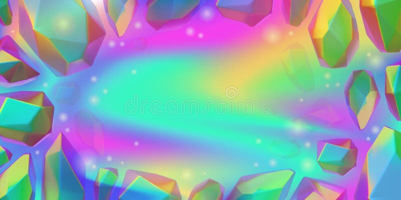 3D Multi-colored Diamonds on Colorful Gradient, Vector Abstract ...