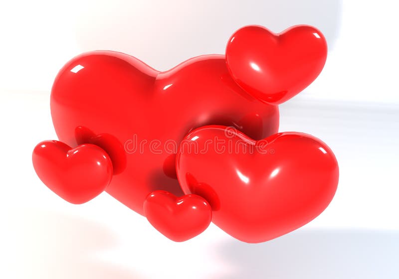 3d multi Red Heart stock illustration. Illustration of heart - 85772926