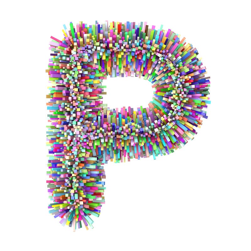 3d Multicolor Bricks Creative Cute Decorative Letter P Stock ...