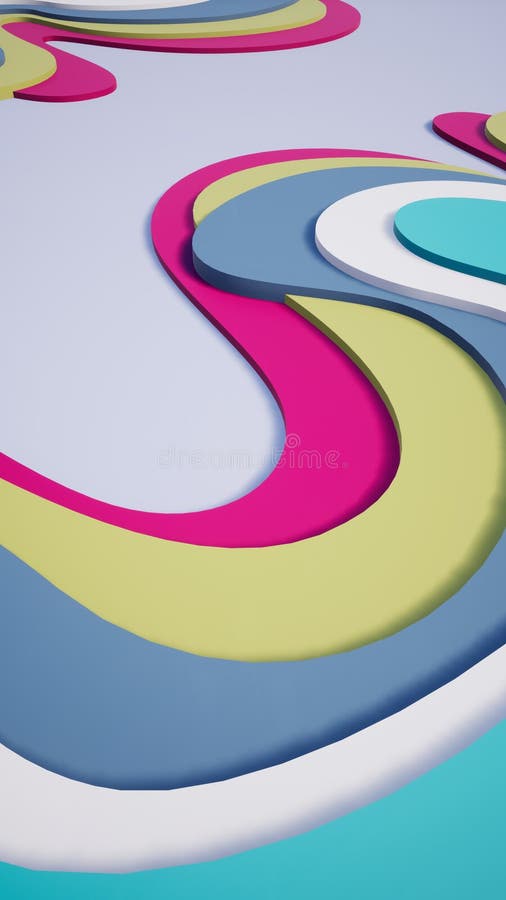3D Multicolor Line Abstract Background Wallpaper Stock Illustration ...