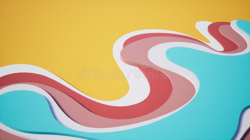 3D Multicolor Line Abstract Background Wallpaper Stock Illustration ...