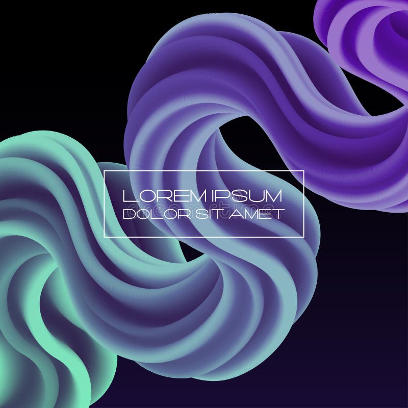 3d Multicolored Liquid Shape with Dynamic Effect. Stock Vector ...