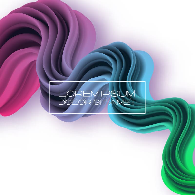 3d Multicolored Liquid Shape with Dynamic Effect. Stock Vector ...