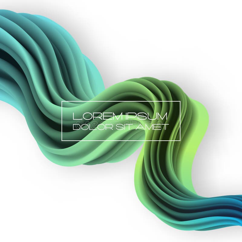 3d Multicolored Liquid Shape with Dynamic Effect. Stock Vector ...