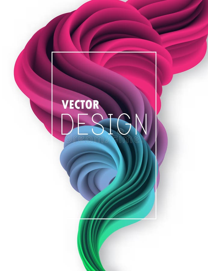 3d Multicolored Liquid Shape with Dynamic Effect. Stock Vector ...