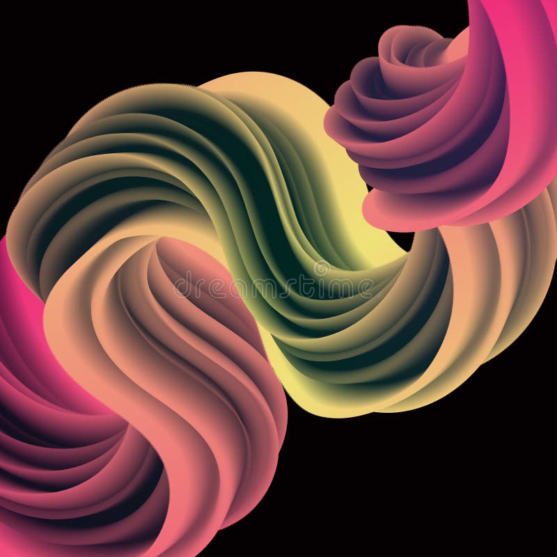 3d Multicolored Liquid Shape with Dynamic Effect. Stock Vector ...