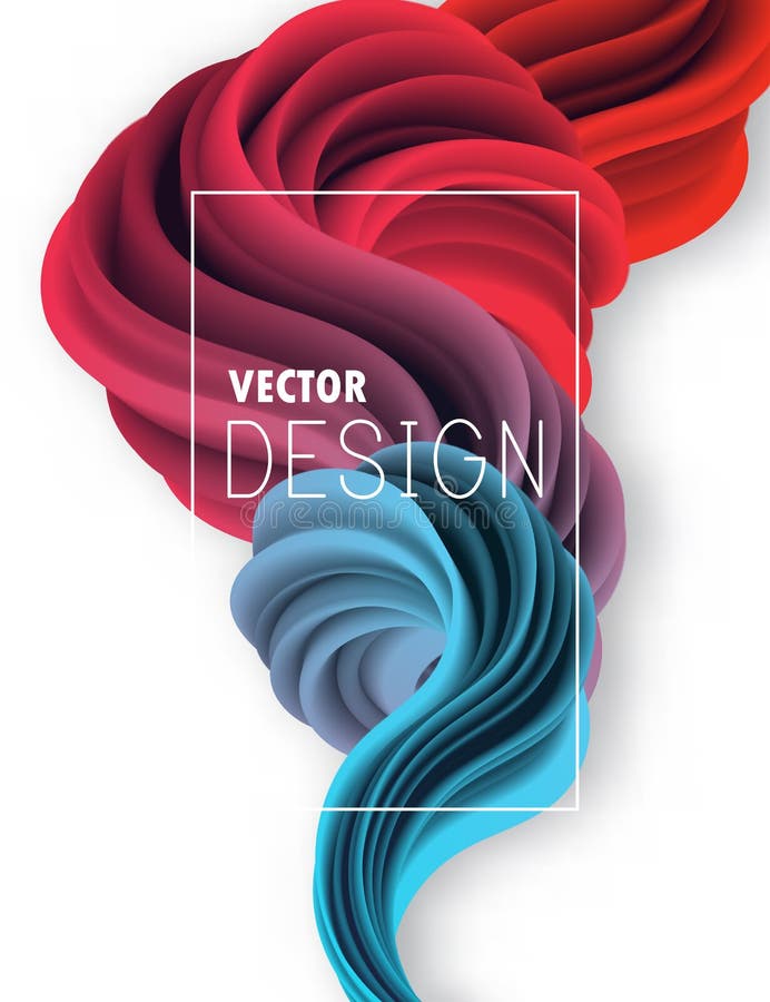 3d Multicolored Liquid Shape with Dynamic Effect. Stock Vector ...