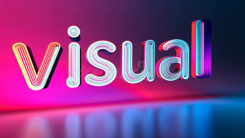 3d Multicolored Neon Typography Design with Word Visual Against Vibrant ...