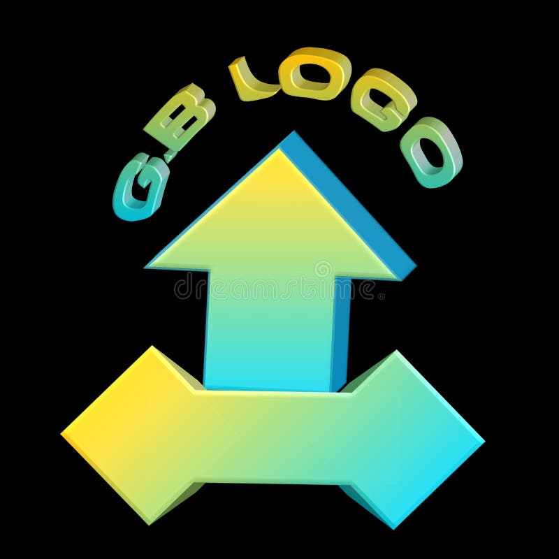 3D Multiple Logos Designing Stock Illustration - Illustration of ...