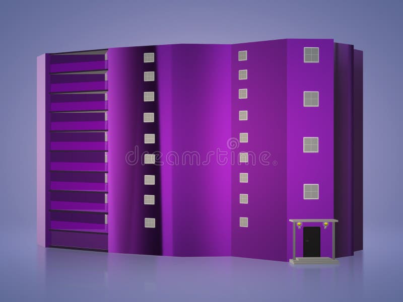 3d Multistory Building Purple Color Stock Image - Illustration of home ...