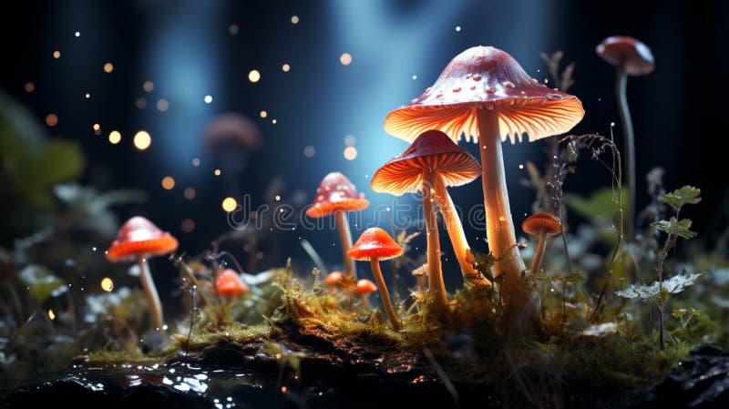 3D Mushroom wallpaper stock photo. Image of cartoon - 293988626