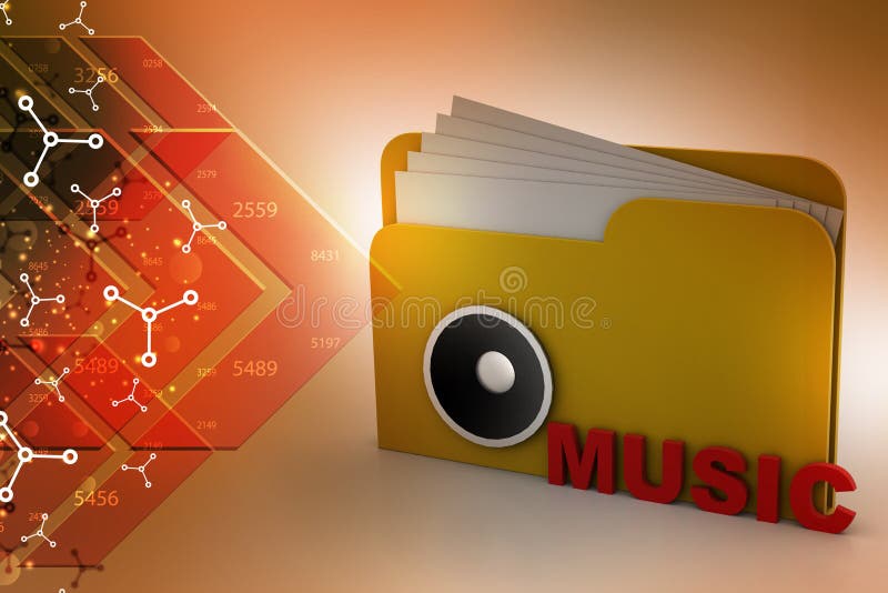 3d music file stock illustration. Illustration of sound - 73310956