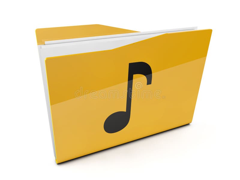 3d music folder stock illustration. Illustration of project - 31269883