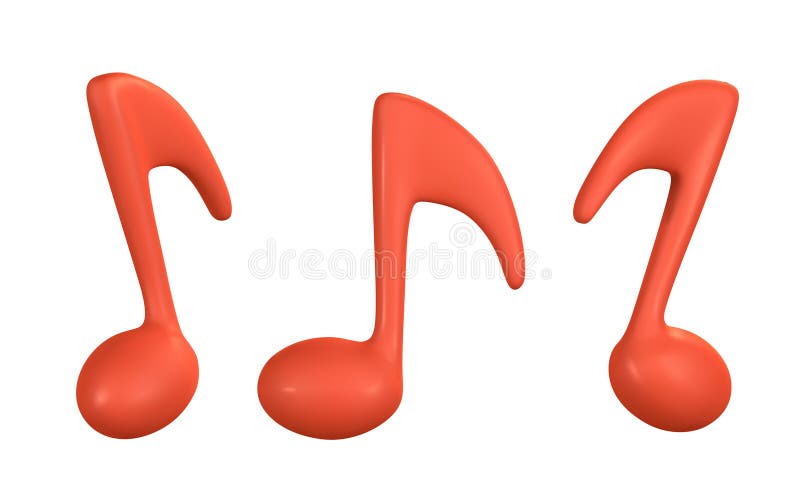 3d Music Note for Music Concept Design in Plastic Cartoon Style. Vector ...